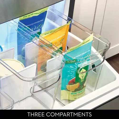 IDESIGN 3-section Divided Pantry Organizer Binset Of 4/white