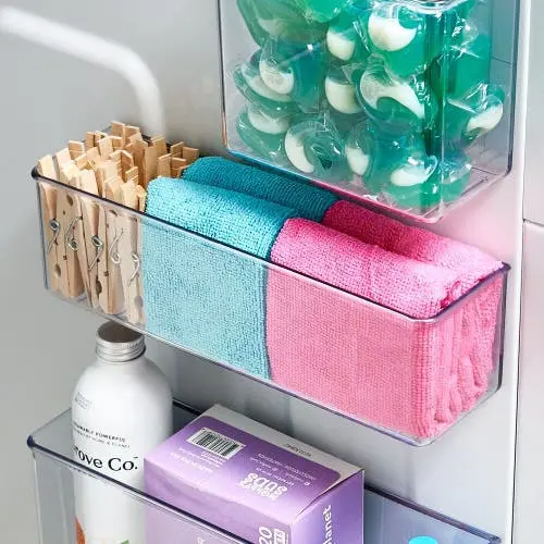 IDESIGN Magnetic Organizer Bins For Laundry Roomset Of 4 - Clear