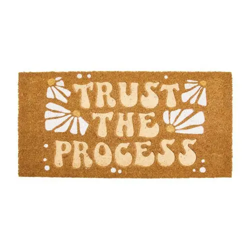 MDESIGN Trust The Process Coir Large Rectangular Doormat - Natural