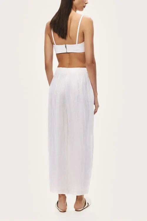NOCTURNE Relaxed Linen Pants - White