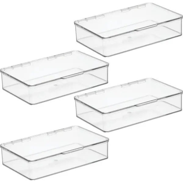 IDESIGN Stackable Hinged-lid Pantry Storage Boxset Of 4