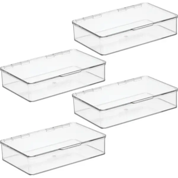 IDESIGN Stackable Hinged-lid Pantry Storage Boxset Of 4