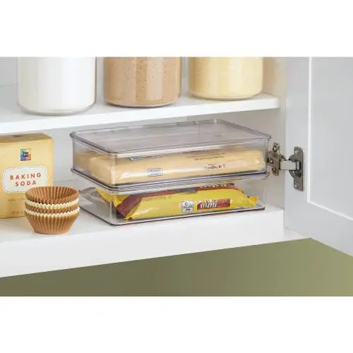 IDESIGN Stackable Hinged-lid Pantry Storage Boxset Of 4