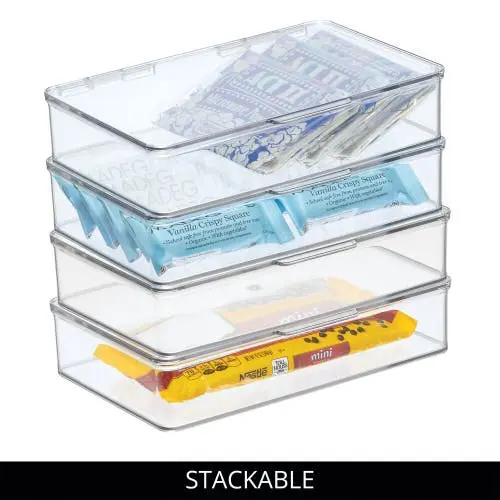 IDESIGN Stackable Hinged-lid Pantry Storage Boxset Of 4