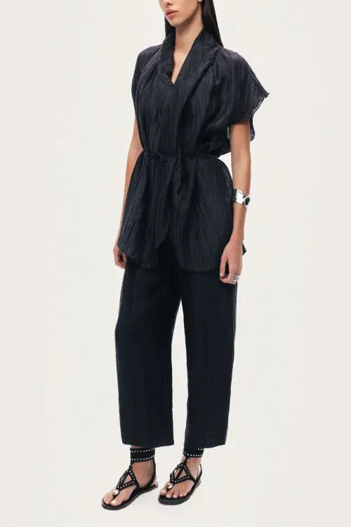 NOCTURNE Belted Vest - Black
