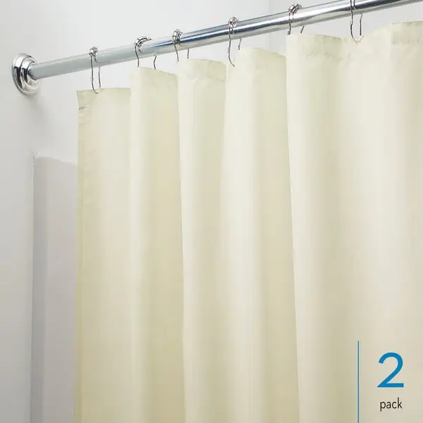IDESIGN Solid Polyester Shower Curtain72" X 72"set Of 2 - Brown