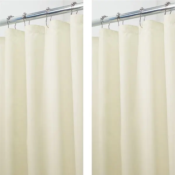 IDESIGN Solid Polyester Shower Curtain72" X 72"set Of 2brown - Sand