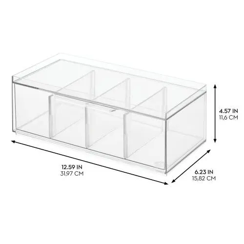 IDESIGN Set Of 4 Stackable 4-section Tea Storage Drawers