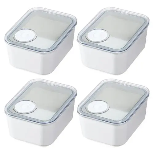 IDESIGN Small Canister With Removable Pour Capset Of 4white - White/clear