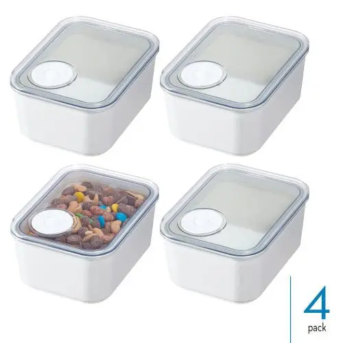 IDESIGN Small Canister With Removable Pour Capset Of 4white