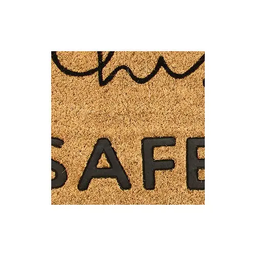 MDESIGN This Is A Safe Space Scalloped Coir Rectangular Doormat