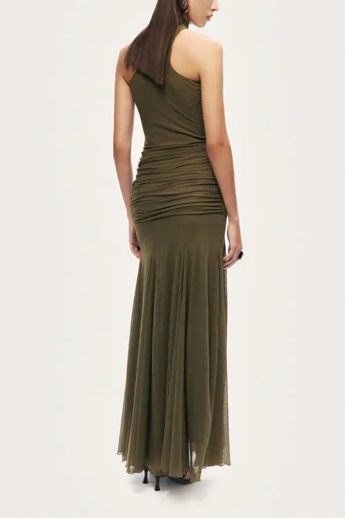 NOCTURNE Halter Neck Draped Maxi Dress