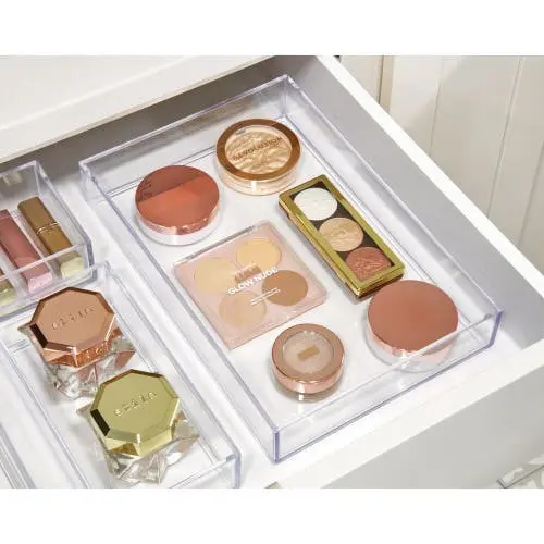 IDESIGN Set Of 4 Makeup Drawer Organizer Trays For Vanity