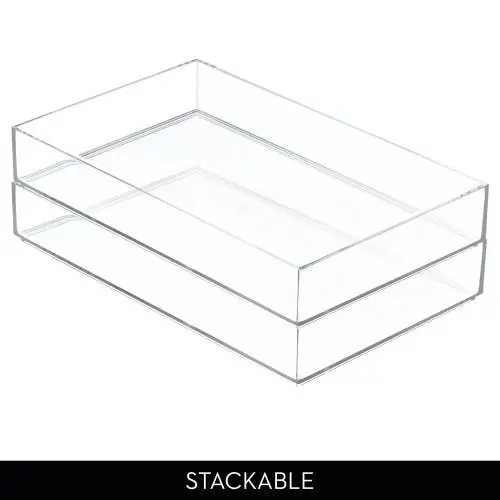 IDESIGN Set Of 4 Makeup Drawer Organizer Trays For Vanity