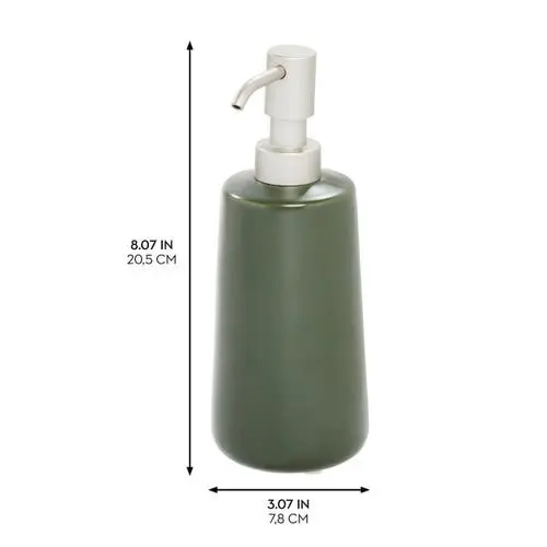 IDESIGN Ceramic Earth Collection Refillable Tall Soap Dispenser