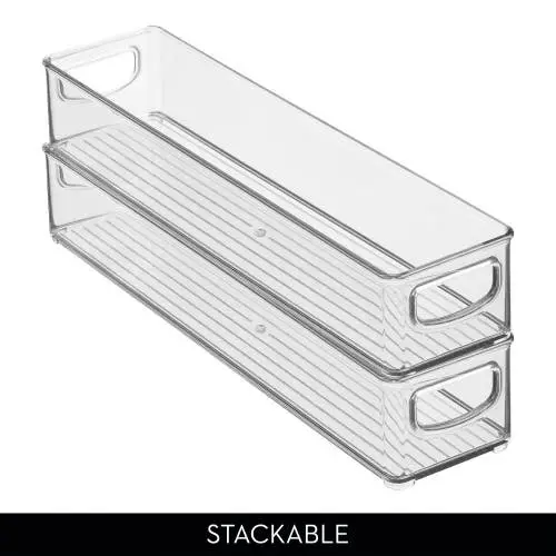 IDESIGN Stackable Pantry Storage Bins With Handles, Set Of 4