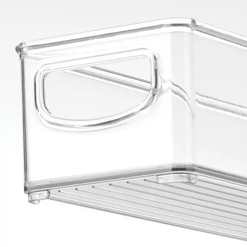 IDESIGN Stackable Pantry Storage Bins With Handles, Set Of 4