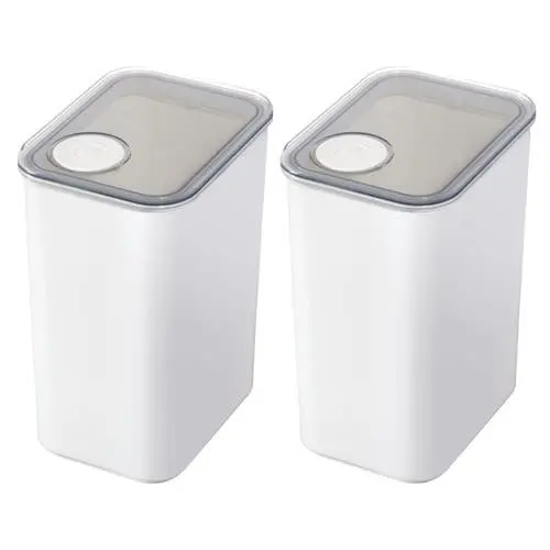 IDESIGN Large Canister With Removable Pour Capset Of 2 - White