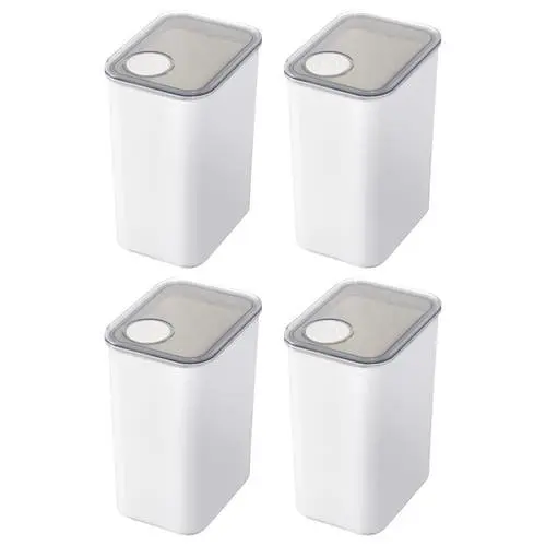 IDESIGN Large Canister With Removable Pour Capset Of 4 - White