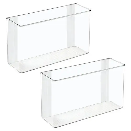 IDESIGN Adhesive Organizer Bin For Kitchenset Of 2 - Clear