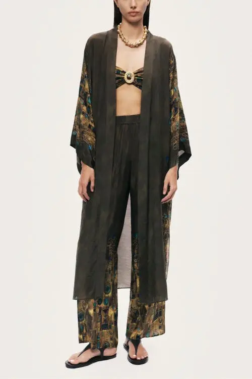 NOCTURNE Printed Long Robe - Multi-colored