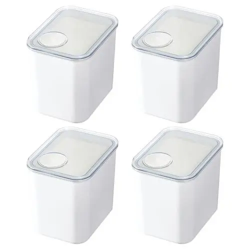 IDESIGN Medium Canister With Removable Pour Capset Of 4 - White