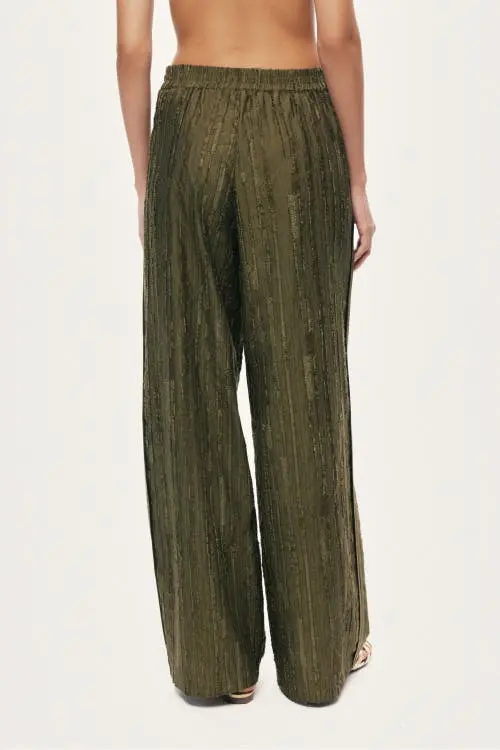NOCTURNE Textured Wide-leg Pants