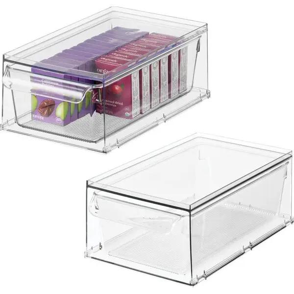 IDESIGN Stackable Storage Drawer For Fridge, Pantry - Clear