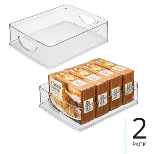 IDESIGN Stackable Pantry Bin With Handlesset Of 2made
