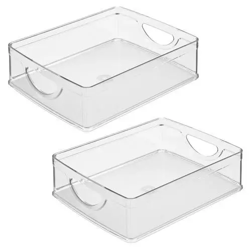 IDESIGN Stackable Pantry Bin With Handlesset Of 2made - Clear