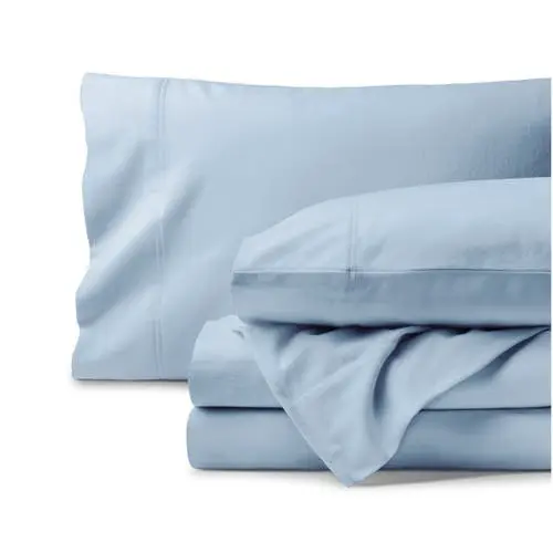 BARE HOME 100% Organic Cotton Flannel Sheet Set - Light Blue