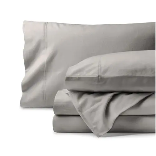 BARE HOME 100% Organic Cotton Flannel Sheet Set - Light Grey