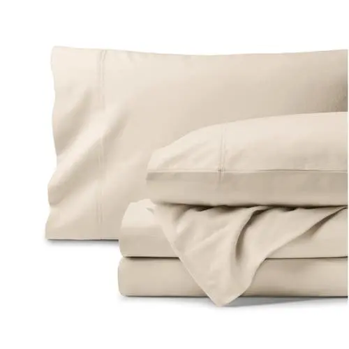 BARE HOME 100% Organic Cotton Flannel Sheet Set - Sand