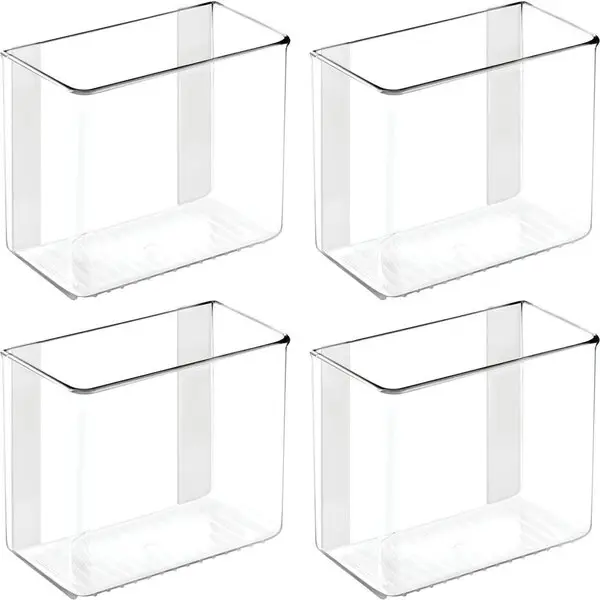 IDESIGN Adhesive Organizer Bin For Kitchenset Of 4 - Clear