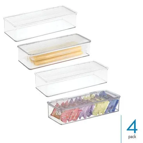 IDESIGN Stackable Hinged-lid Pantry Storage Boxset Of 4