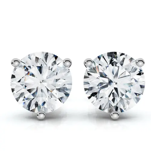 BLISS DIAMOND 2ct Tw Round Diamond Studs 14k Gold Lab Grown - 14k White Gold