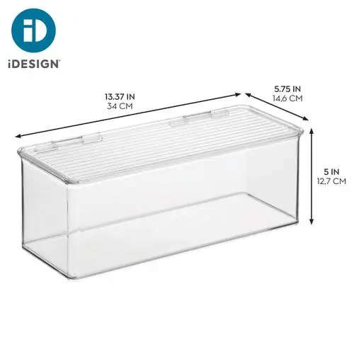 IDESIGN Stackable Hinged-lid Storage Boxset Of 3