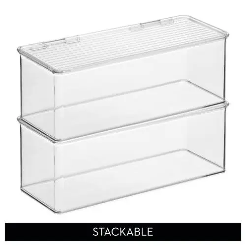 IDESIGN Stackable Hinged-lid Storage Boxset Of 3
