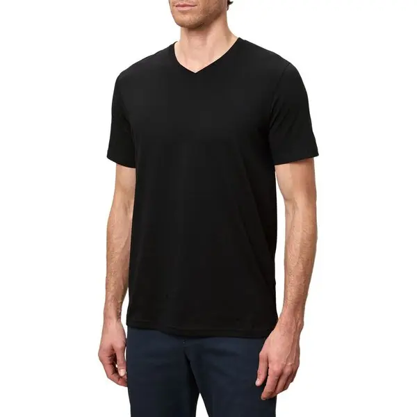 PACT Organic Cotton Softspun Essential V-neck Tee - Black