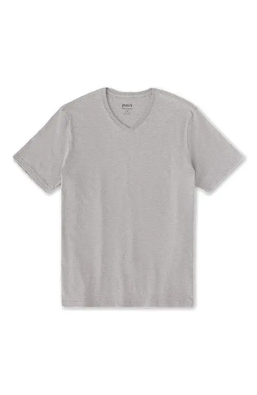 PACT Organic Cotton Softspun Essential V-neck Tee - Heather Grey