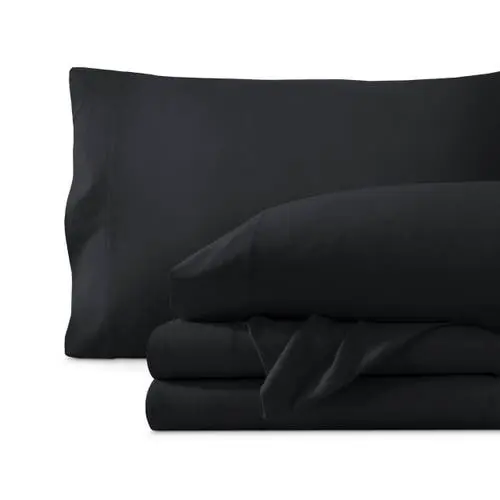BARE HOME Organic Cotton Jersey Sheet Setsplit King - Black