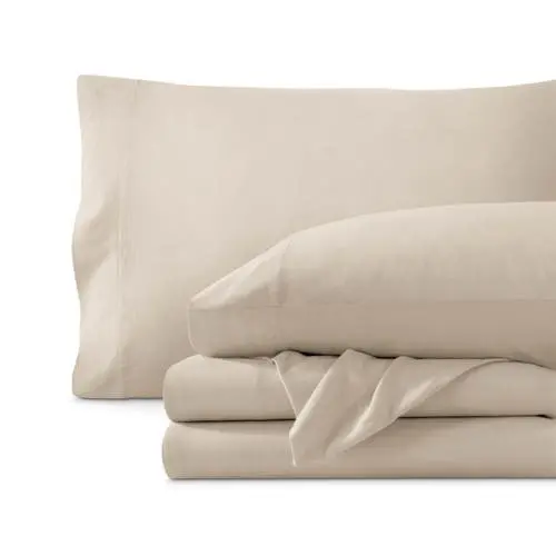 BARE HOME Organic Cotton Jersey Sheet Setsplit King - Sand