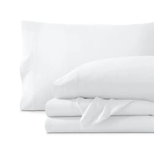 BARE HOME Organic Cotton Jersey Sheet Setsplit King - White