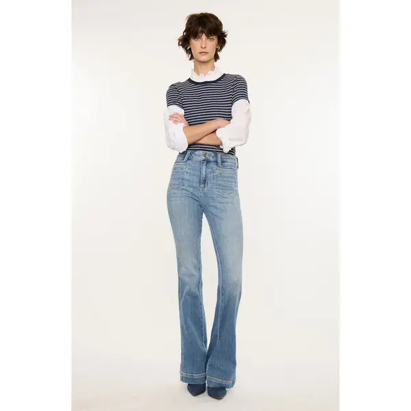 KANCAN Rachel High-rise Flare Jeans - Medium Wash