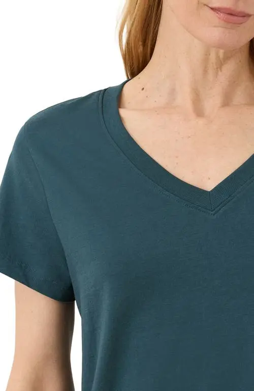 PACT Organic Cotton Softspun Essential V-neck Tee - Deep Aqua