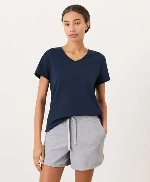 PACT Organic Cotton Softspun Essential V-neck Tee - Navy