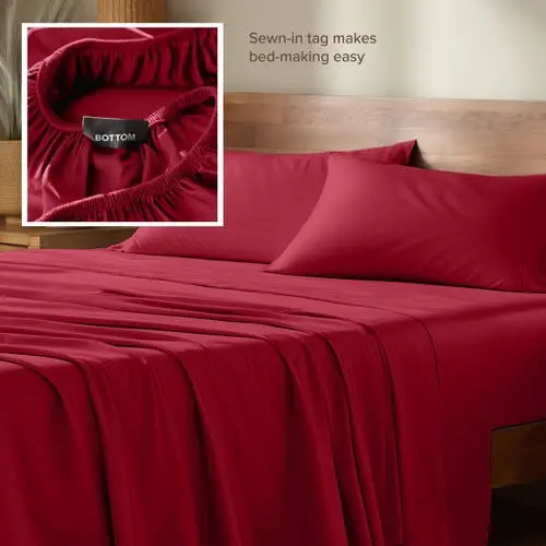 BARE HOME Cooling Rayon Sheet Set - Red