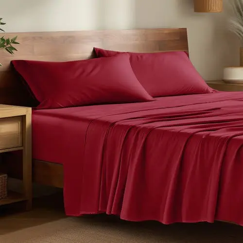 BARE HOME Cooling Rayon Sheet Set - Red