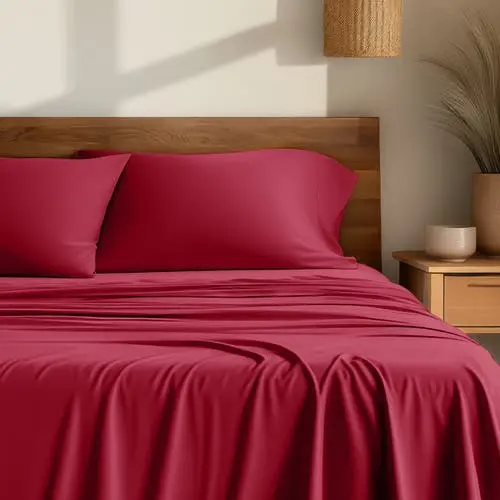 BARE HOME Cooling Rayon Sheet Set - Red