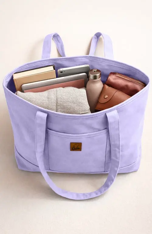 DALIX Canvas Tote Bag - Lavender